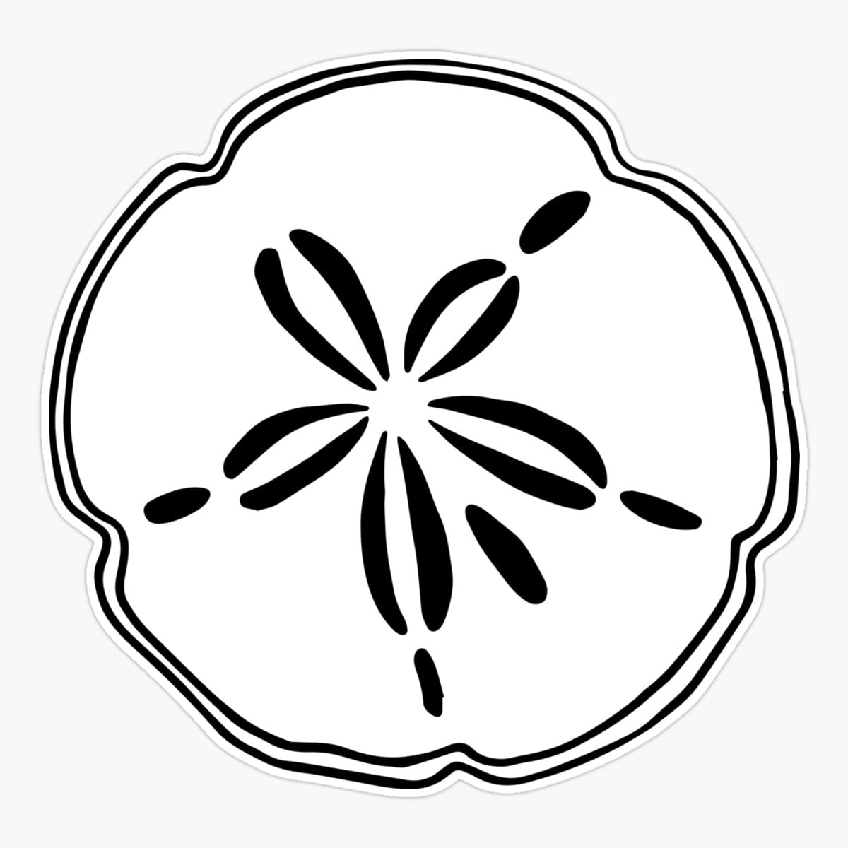 Maneki Sand Dollar Sea Shell Sticker Sticker, Phone Decal Water Bottle ...