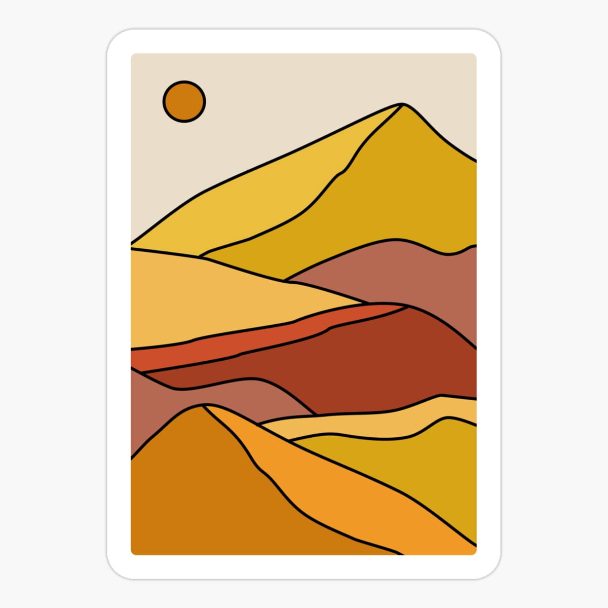 Maneki Sand Dunes Sticker, Phone Decal Water Bottle Stickers Car Decals ...