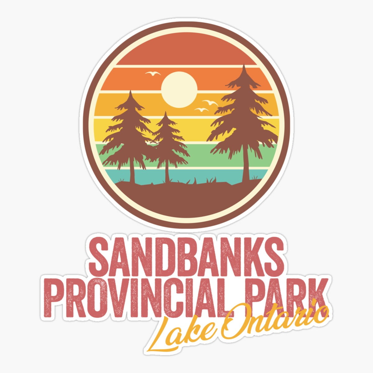 Maneki Sandbanks Provincial Park Beach Ontario Canada Retro Sunset ...
