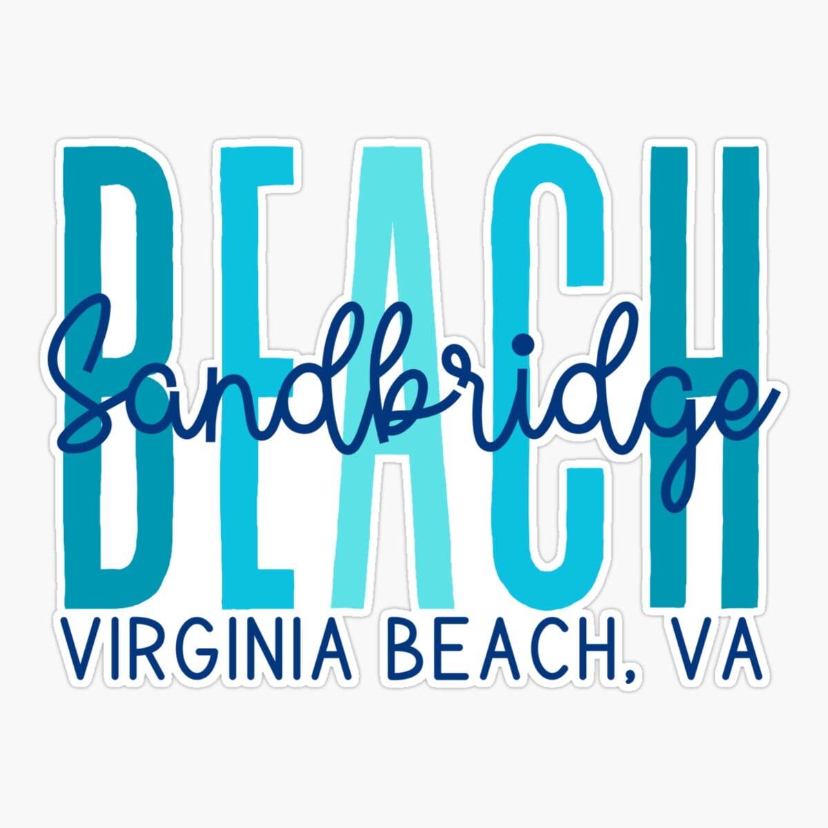Maneki Sandbridge Beach Virginia Beach Va (Ocean) Sticker, Phone Decal ...