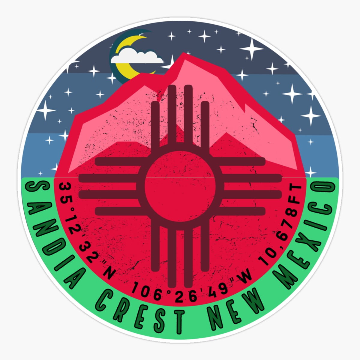 Maneki Sandia Crest Waterm Nightall Sticker, Phone Decal Water Bottle ...