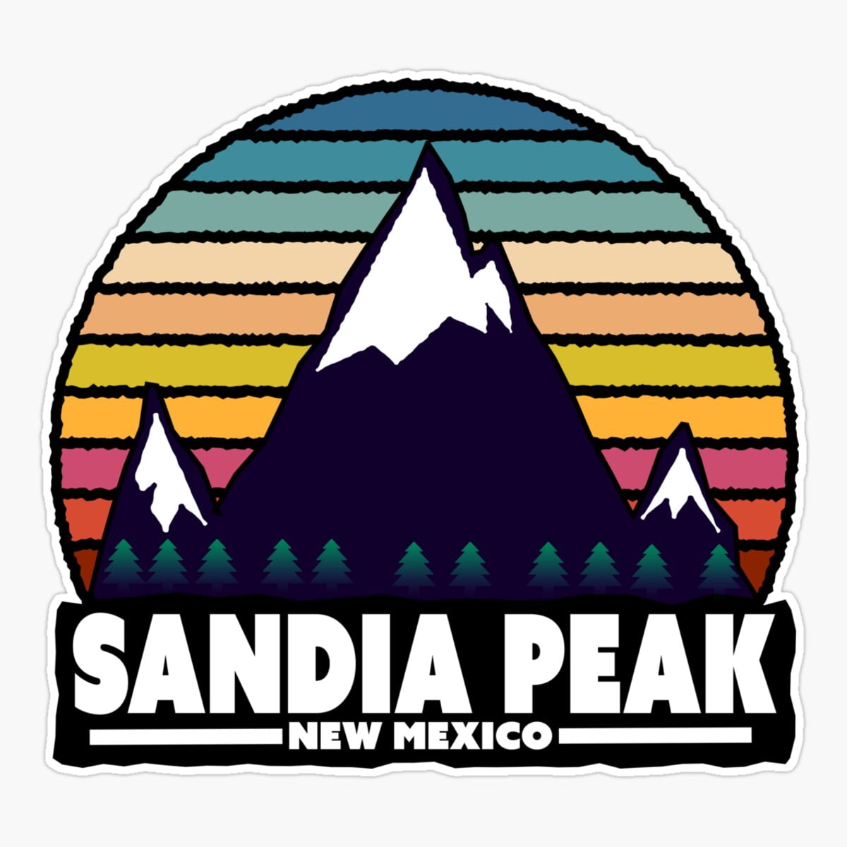 Maneki Sandia Peak New Mexico Ski Sticker, Phone Decal Water Bottle ...