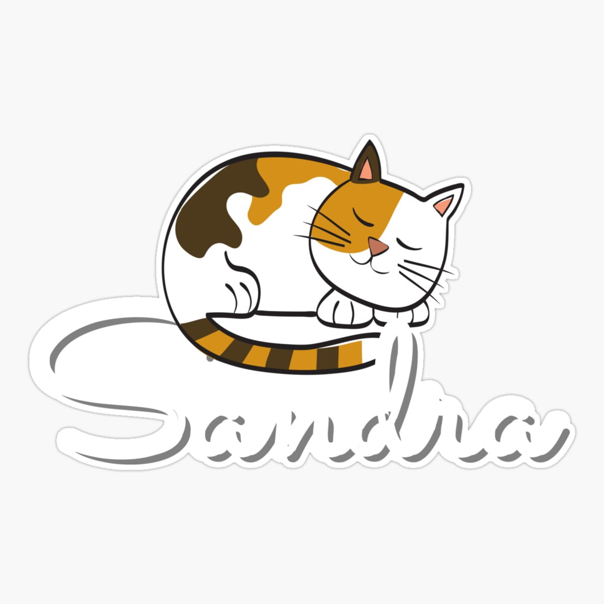 Maneki Sandra Cat Lover | Amazing Cat Lover Sandra Sticker, Phone Decal ...