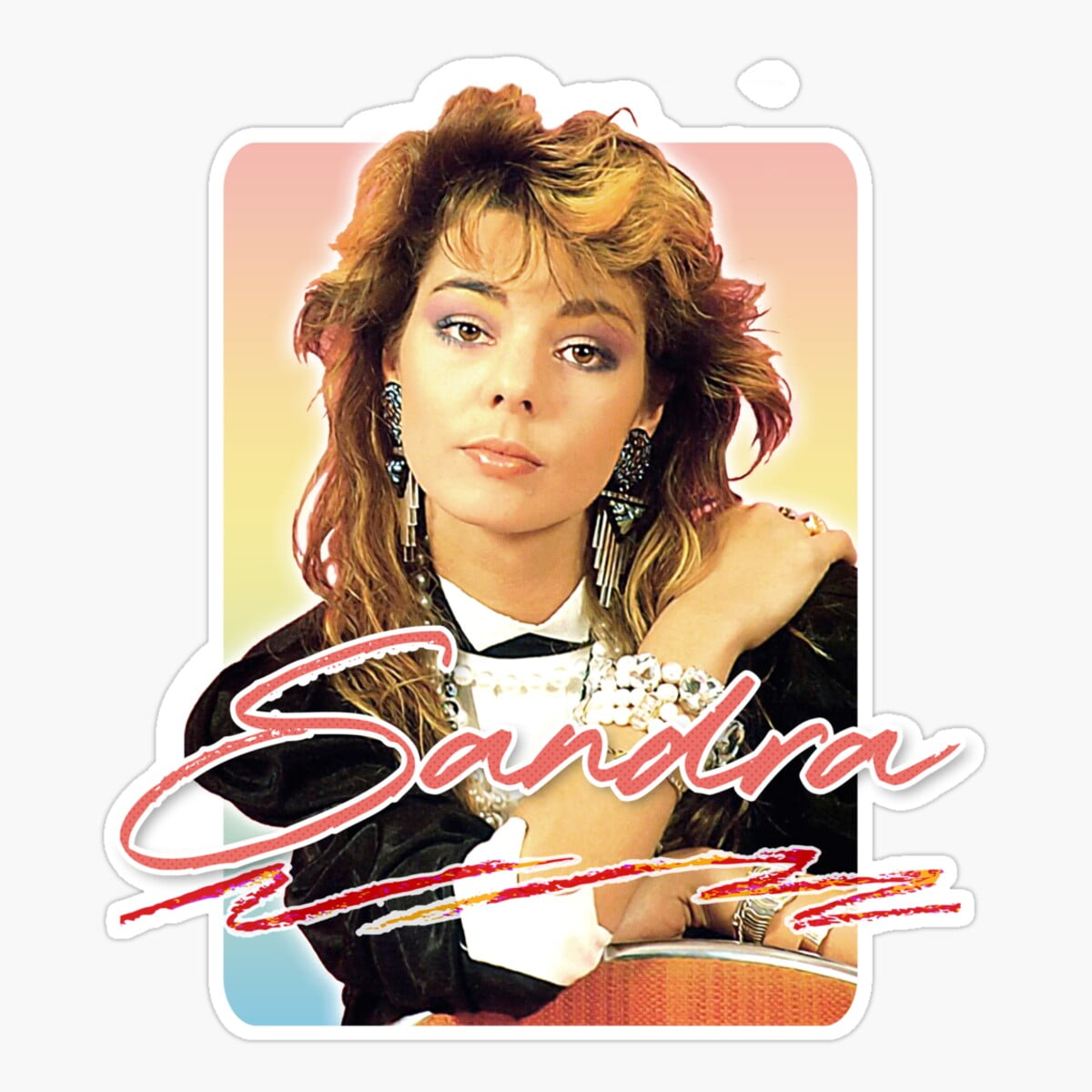 Maneki Sandra Cretu /// 80S Retro Fan Art Design Sticker, Phone Decal Water Bottle Stickers Car ...