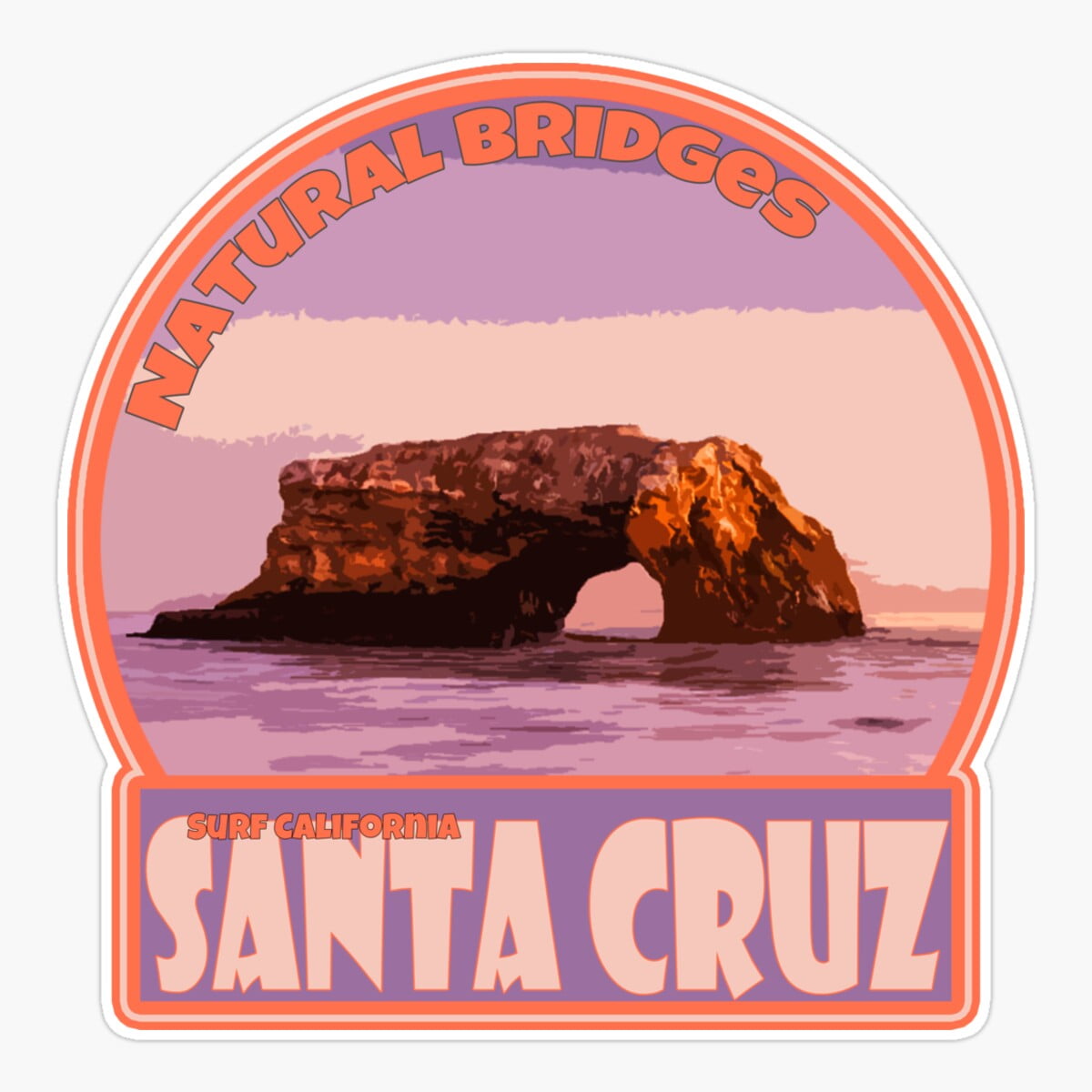 Maneki Santa Cruz Natural Bridges Sticker, Phone Decal Water Bottle ...