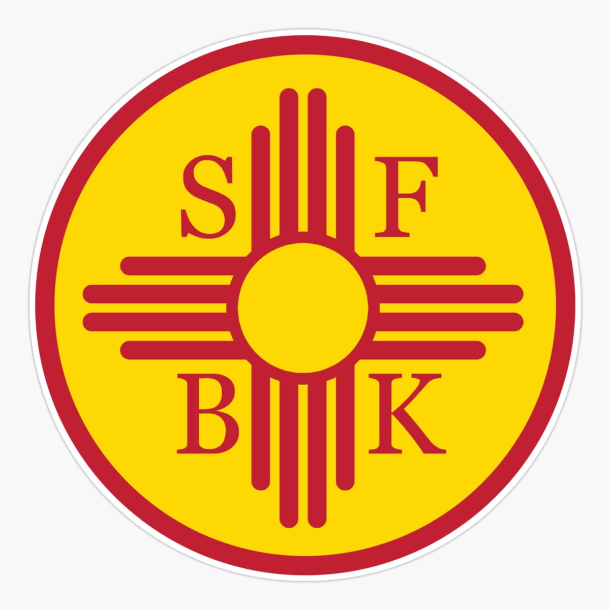 Maneki Santa E Bk Zia Sun Symbol Logo Sticker, Phone Decal Water Bottle ...