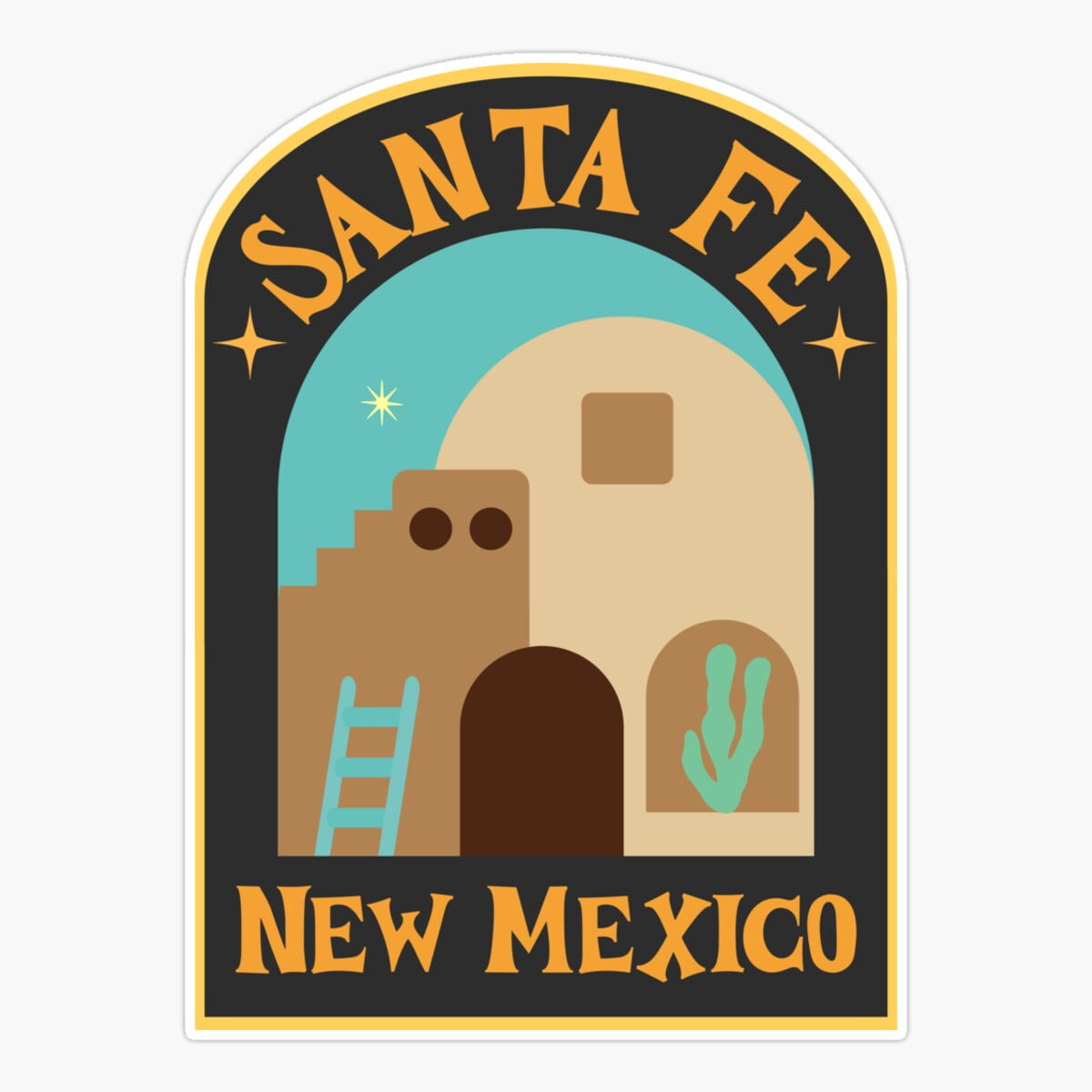 Maneki Santa Fe New Mexico - Lettering Sticker, Phone Decal Water ...