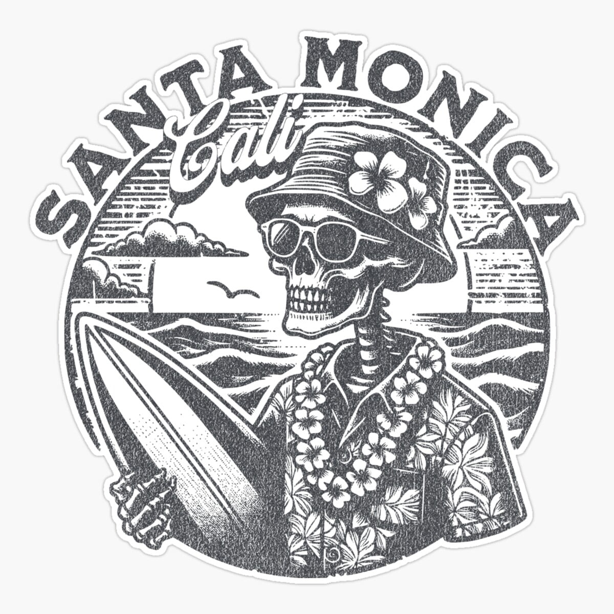 Maneki Santa Monica California Beach Sticker, Phone Decal Water Bottle ...