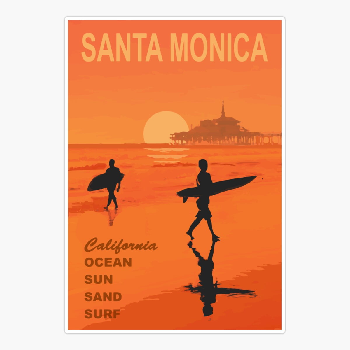 Maneki Santa Monica. Sticker, Phone Decal Water Bottle Stickers Car ...