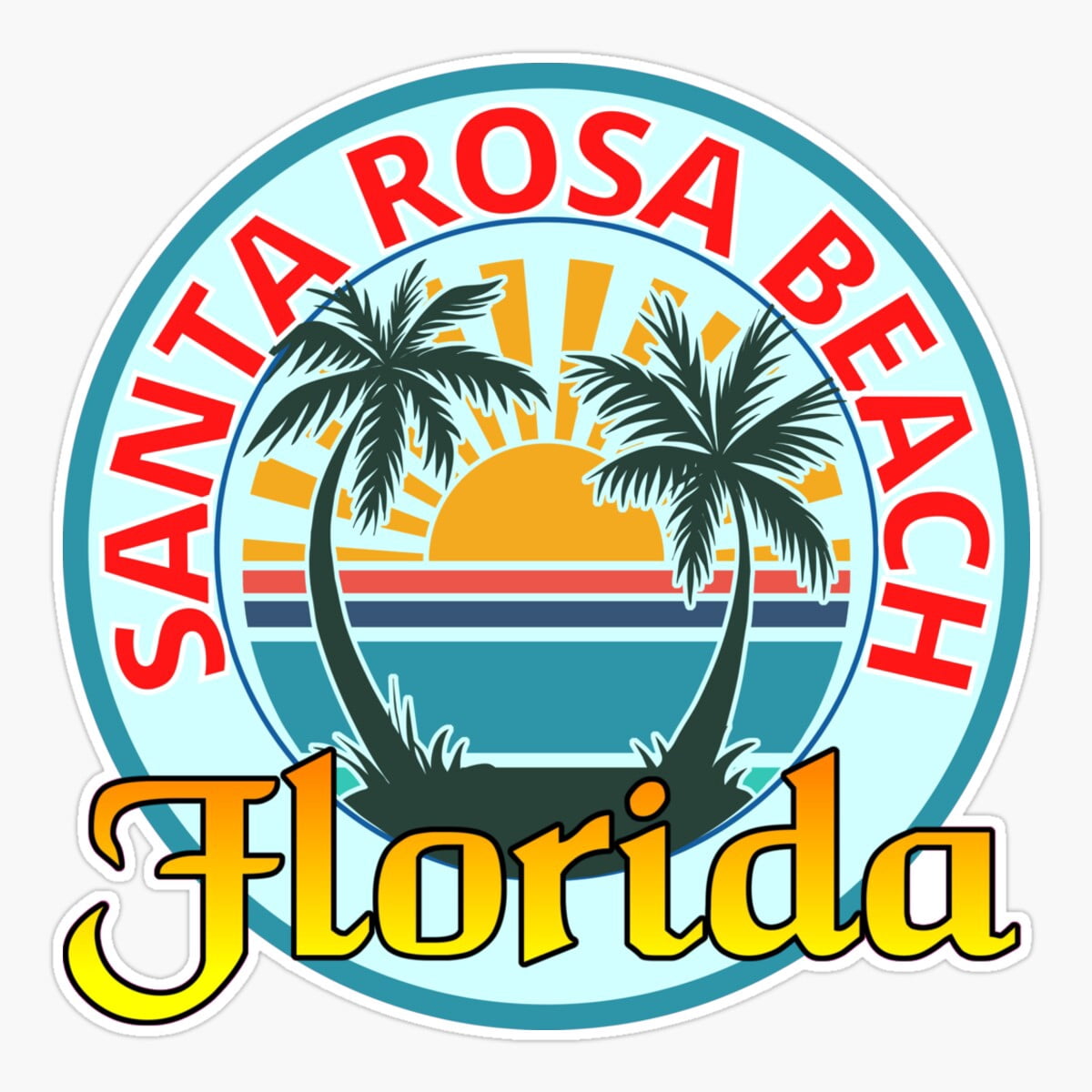 Maneki Santa Rosa Beach Florida Beach Sticker Sticker, Phone Decal ...