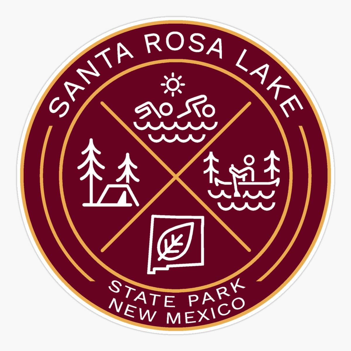 Maneki Santa Rosa Lake State Park Heraldic Logo Sticker, Phone Decal ...