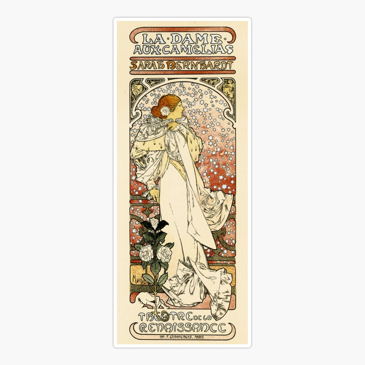 Maneki Sarah Bernhardt Paris Theater Poster Art Nouveau By Alphonse ...