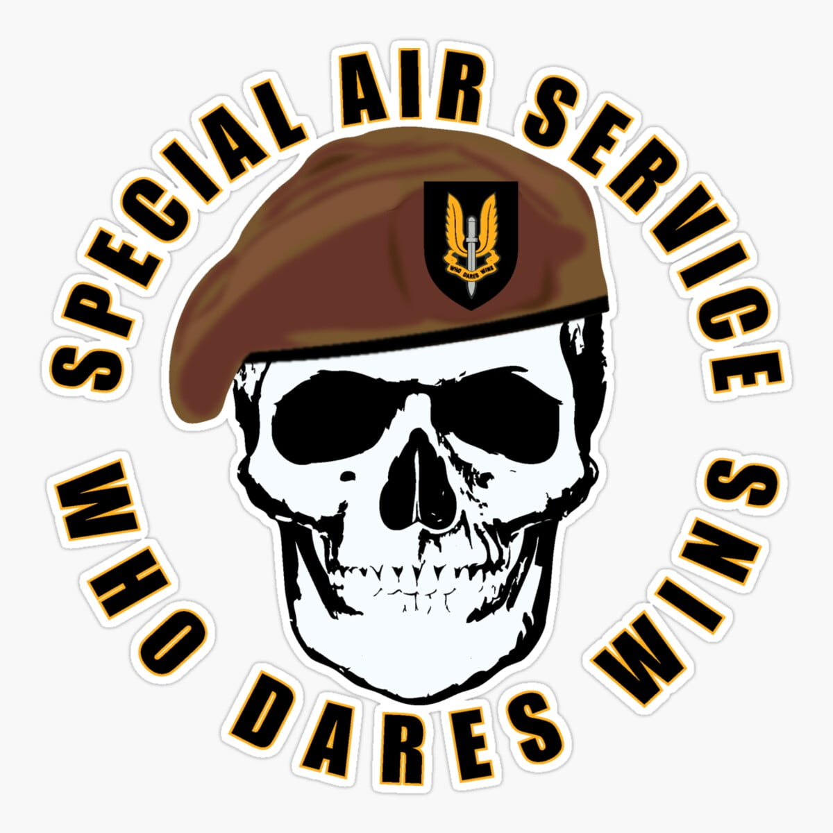 Maneki Sas Skull Er, Phone Decal Water Bottle Stickers Car Decals, Funny Birthday Gift - Walmart.com