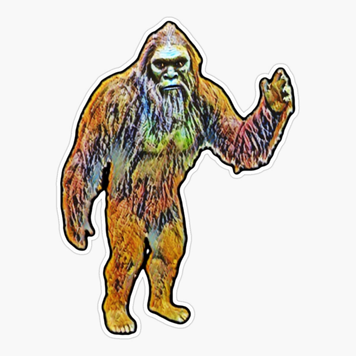 Maneki Sasquatch Neon Brown Er, Phone Decal Water Bottle Stickers Car ...