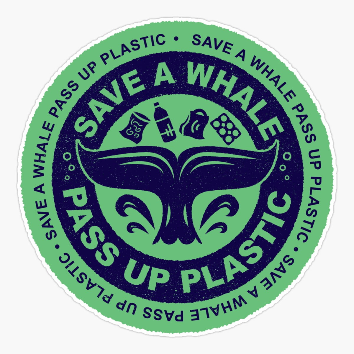 Maneki Save A Whale Pup Plastic - Save The Whales Logo Sticker, Phone ...