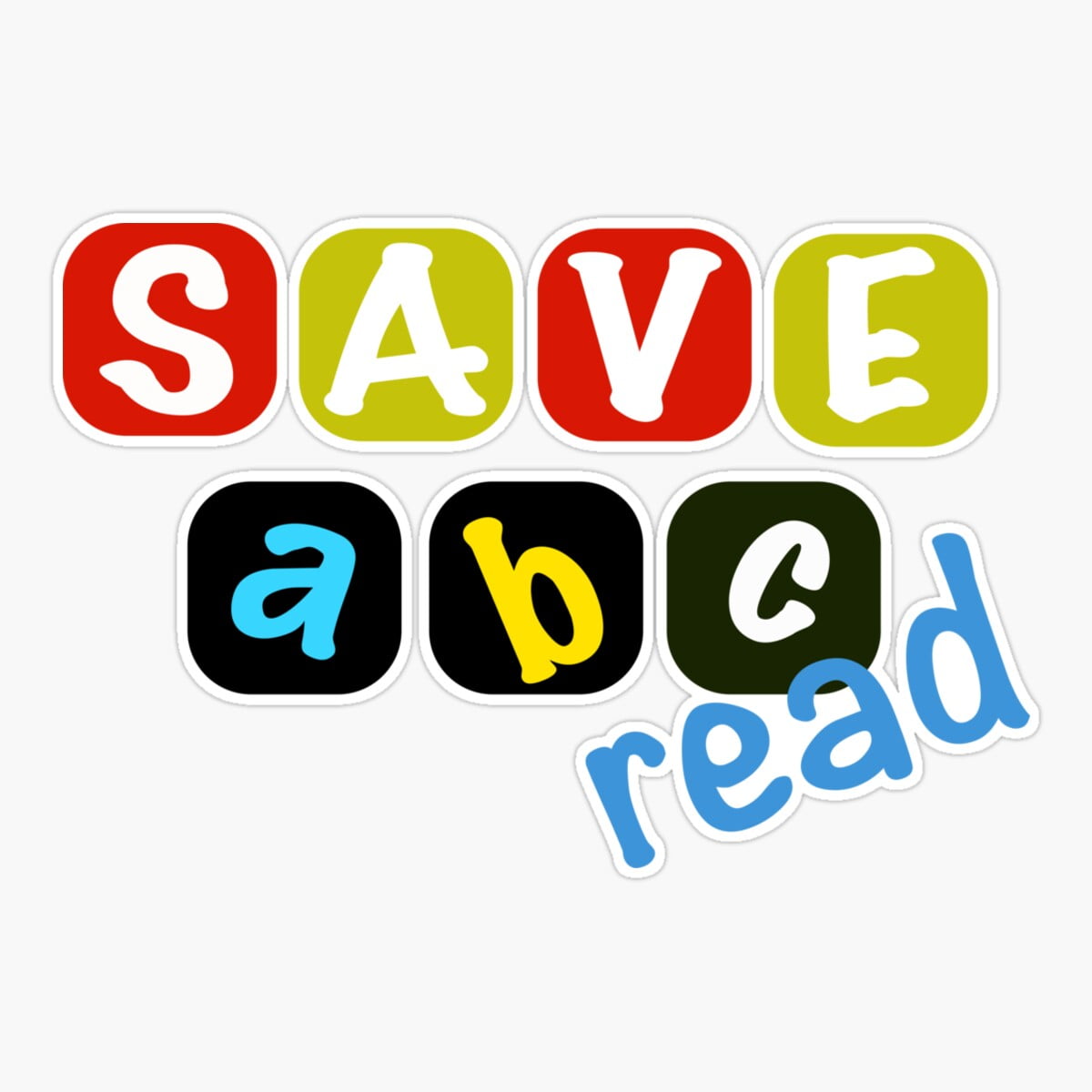 Maneki Save ‘Abc’, Read Sticker, Phone Decal Water Bottle Stickers Car ...