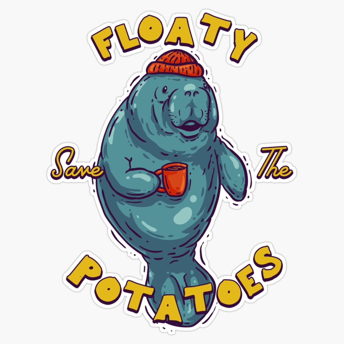 Maneki Save The Floaty Potatoes - Sailor Manatee Having A Coffee ...