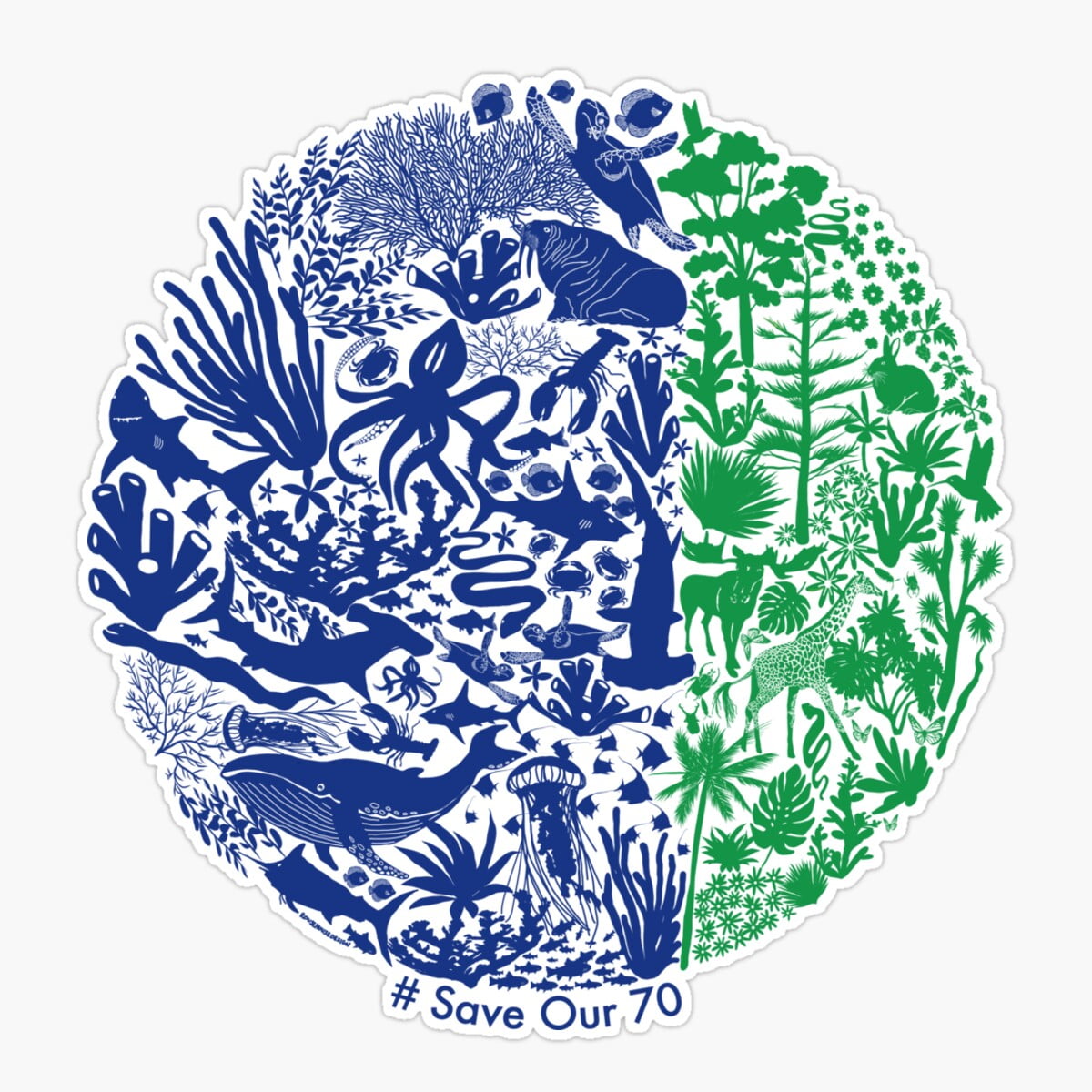 Maneki Save Our 70 Sticker, Phone Decal Water Bottle Stickers Car ...