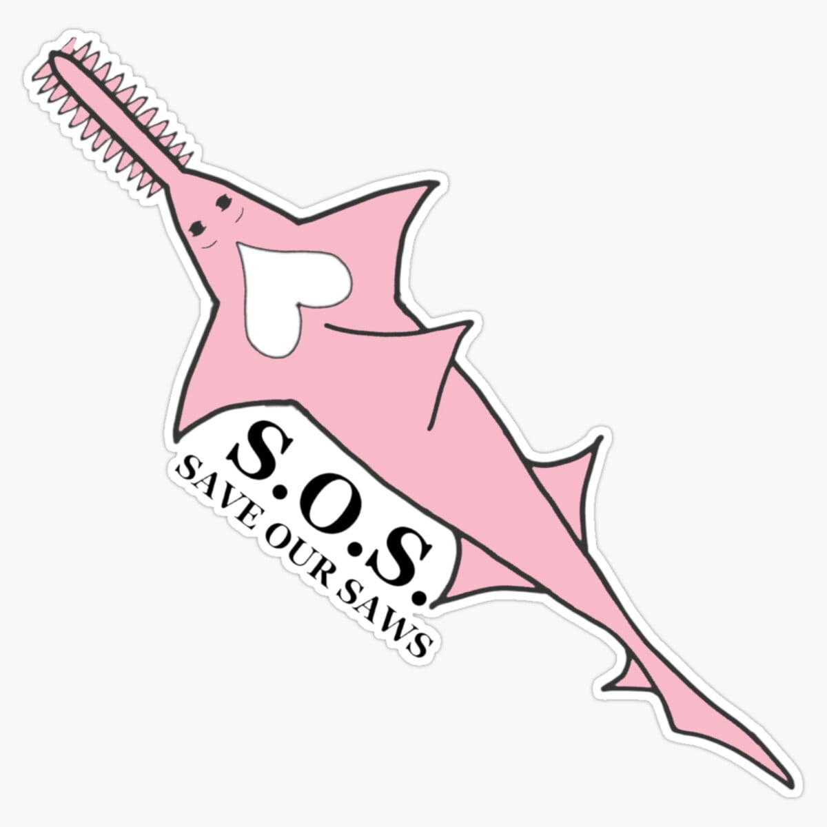 Maneki Save Our Saws Powder Heart Saw Er, Phone Decal Water Bottle ...