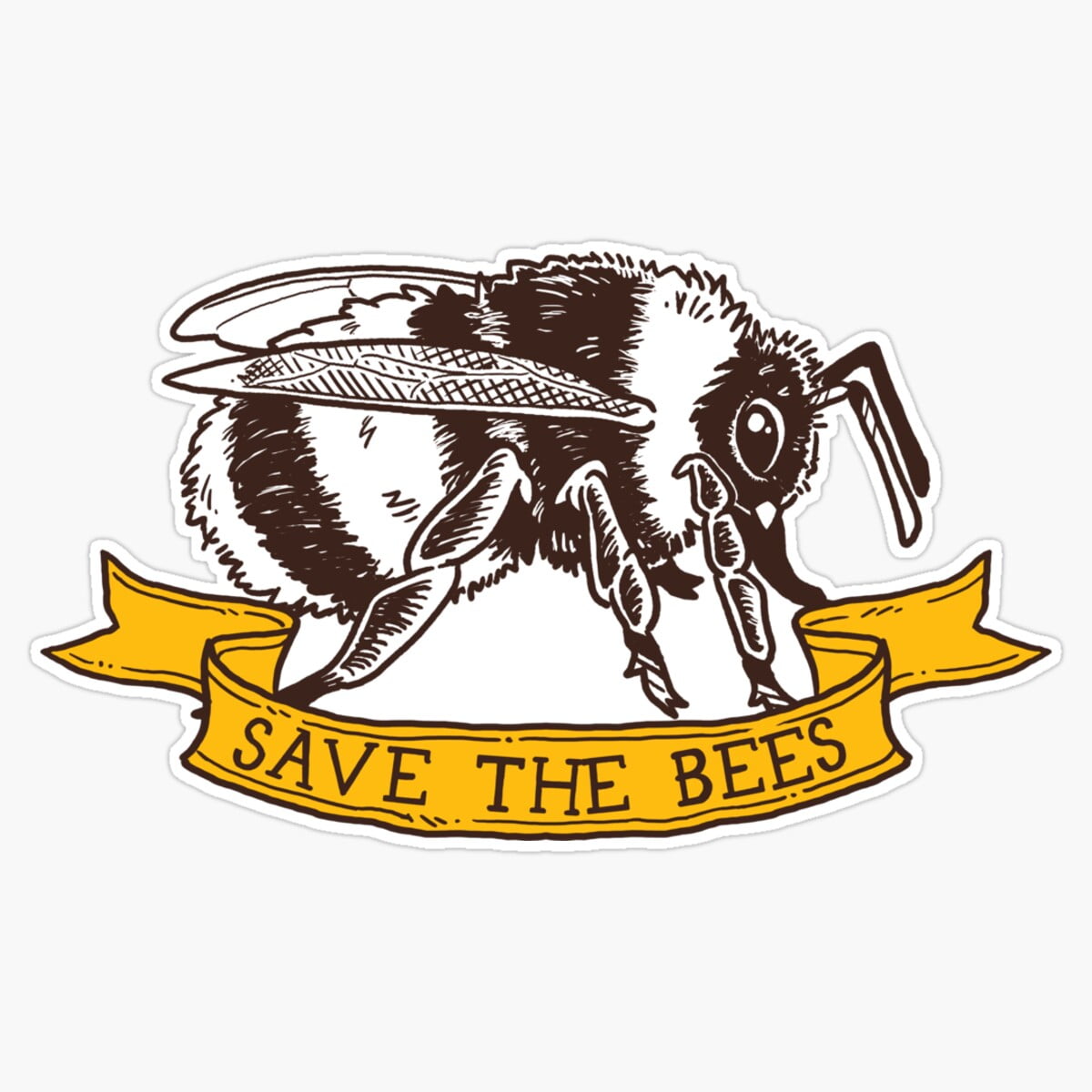 Maneki Save The Bees! (Bumble Bee - Profile) Er, Phone Decal Water ...