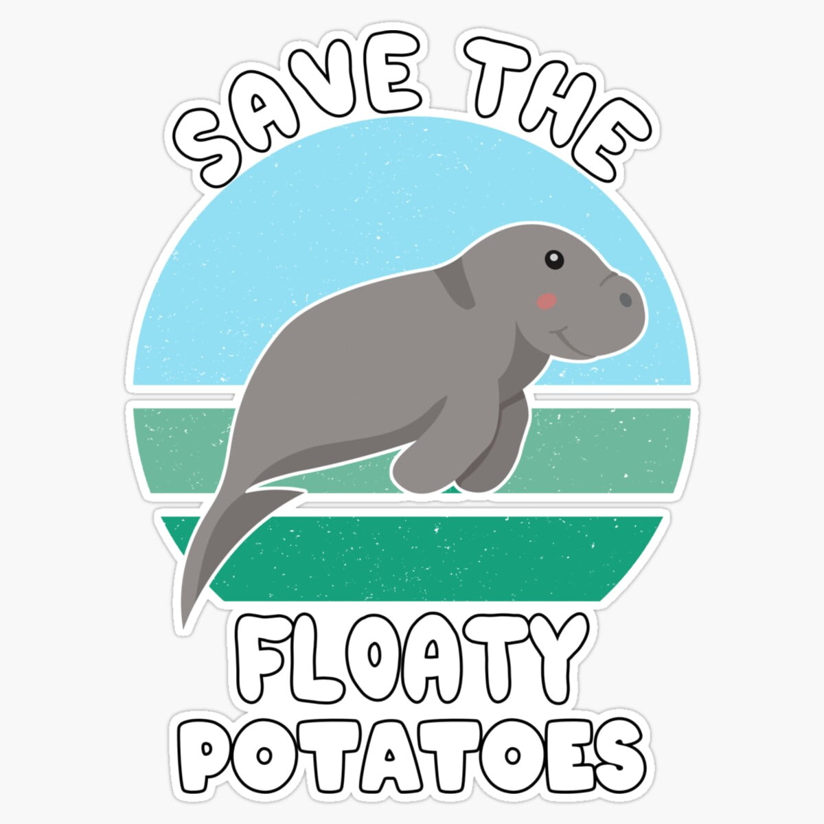Maneki Save The Manatees Dugong Floaty Potatoes Cute Er, Phone Decal ...