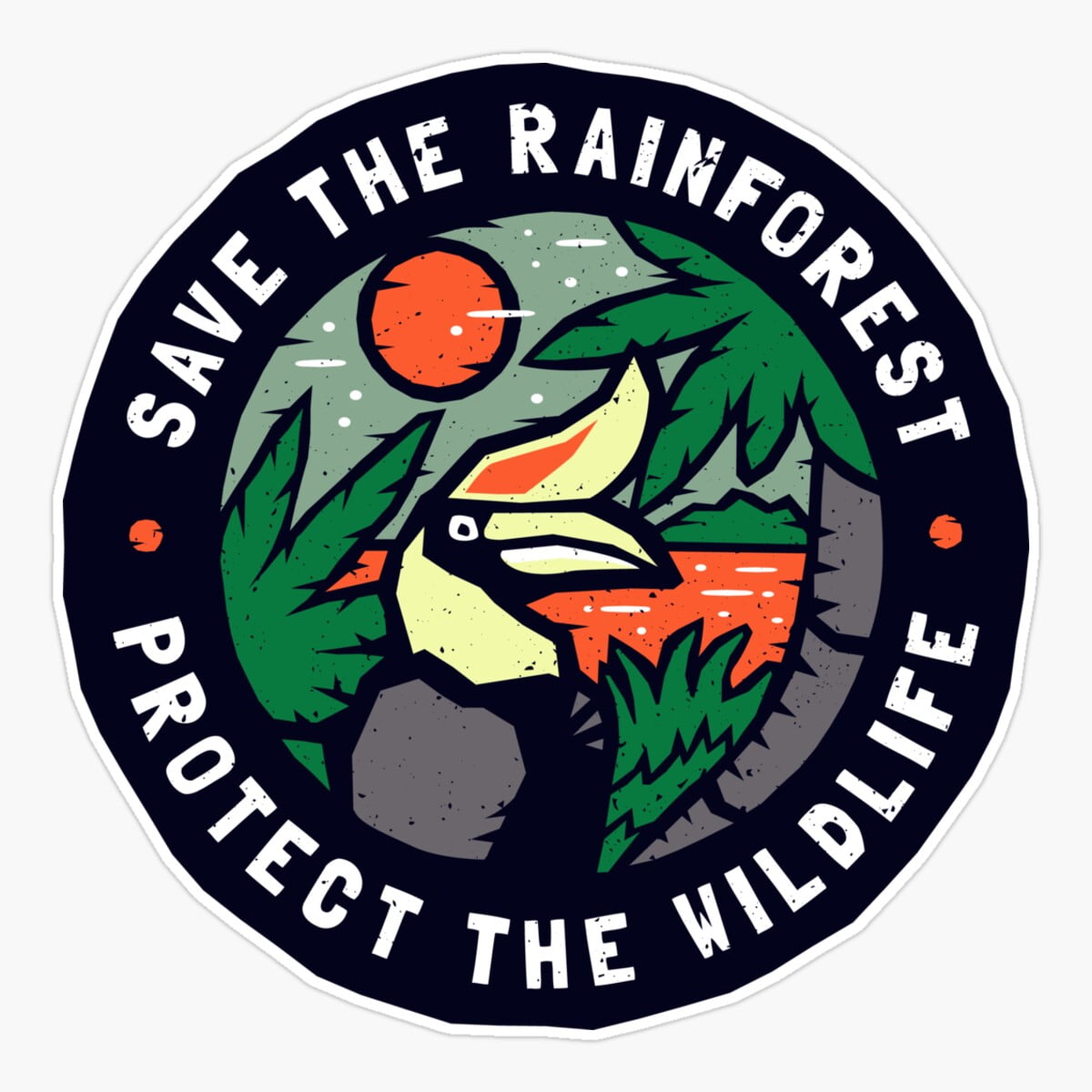 Maneki Save The Rainforest Protect The Wildlife Er, Phone Decal Water ...