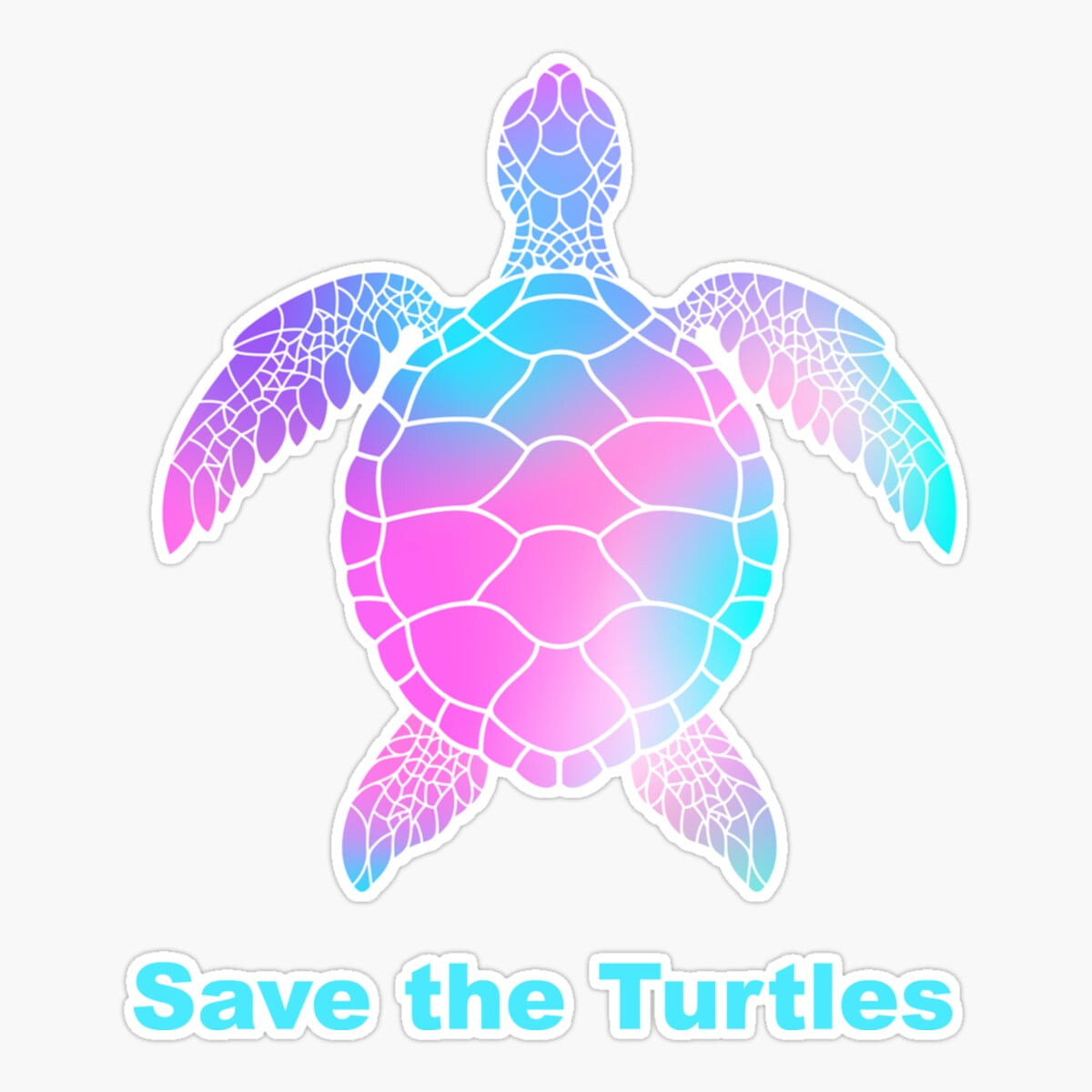 Maneki Save The Turtles Turtle Vsco Sticker, Phone Decal Water Bottle ...