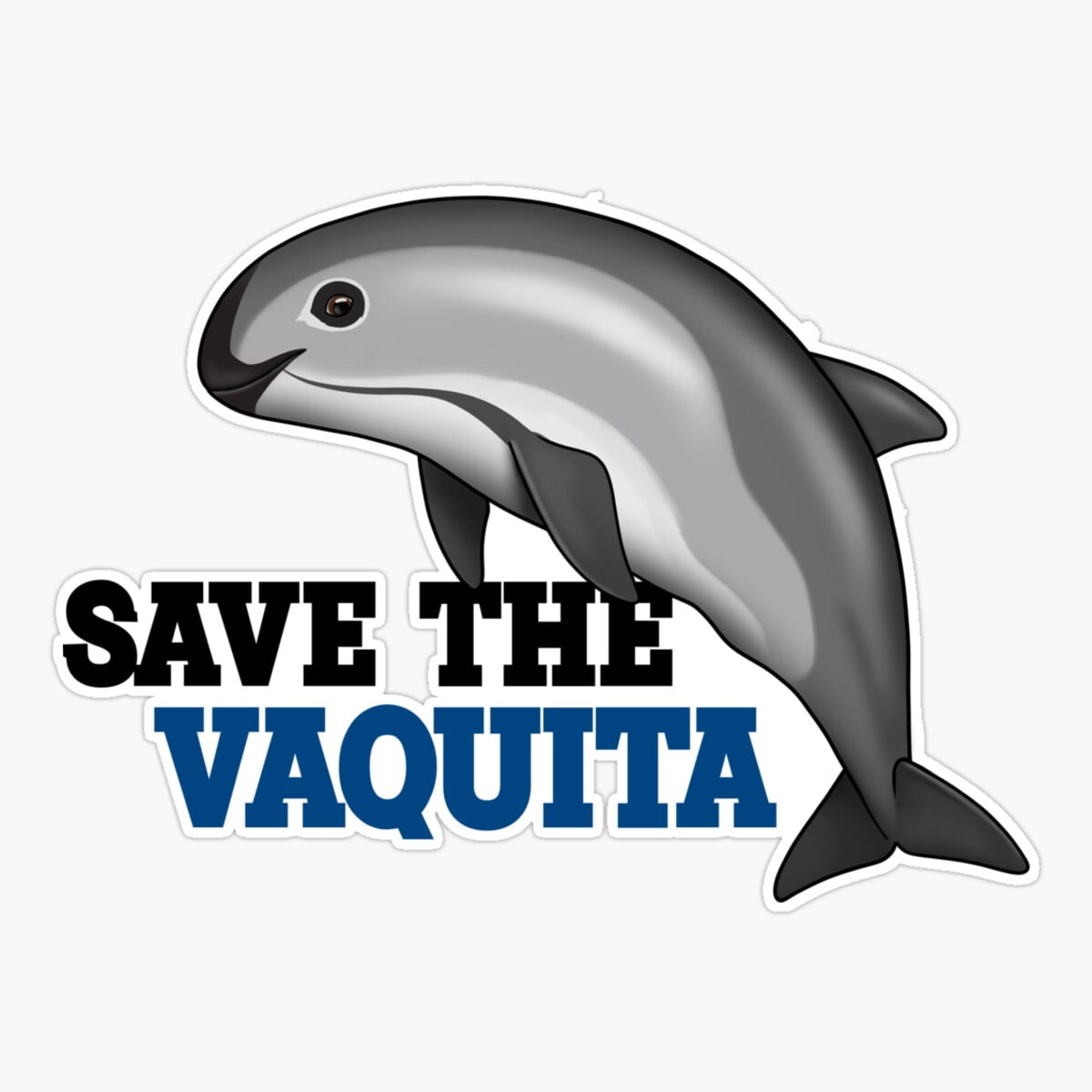 Maneki Save The Vaquita (Phocoena Sinus) Sticker, Phone Decal Water ...