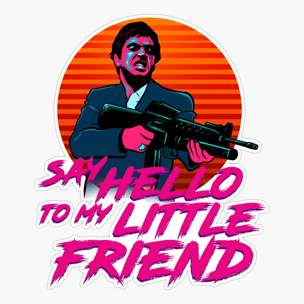 Maneki Say Hello To My Little Friend Sticker, Phone Decal Water Bottle ...