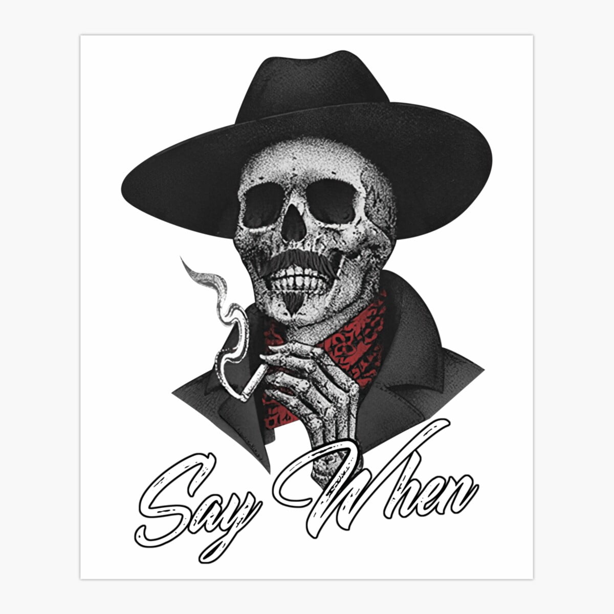 Maneki Say When American Strong Skeleton Smoking Er, Phone Decal Water ...