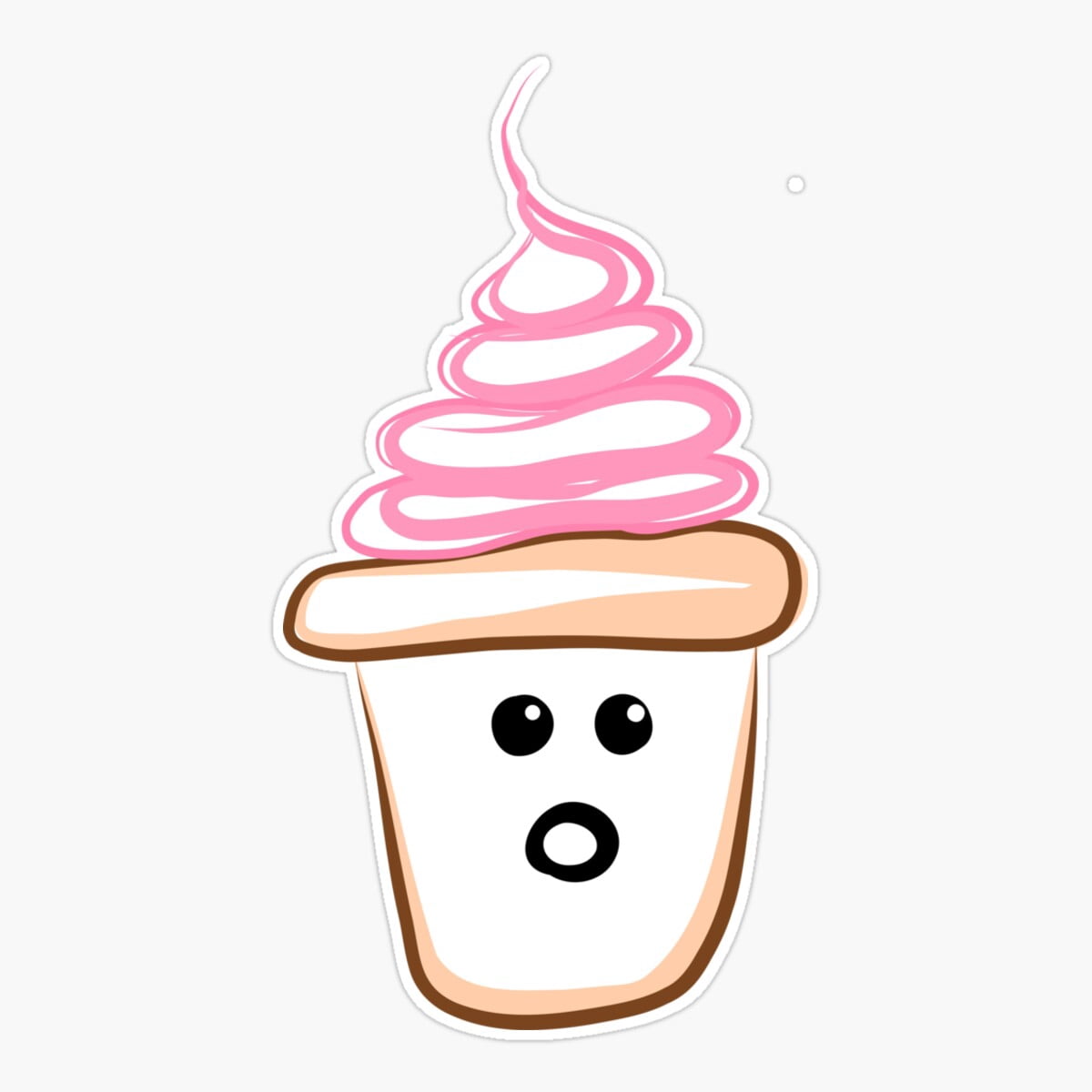 Maneki Scared Ice Cream Sticker, Phone Decal Water Bottle Stickers Car ...