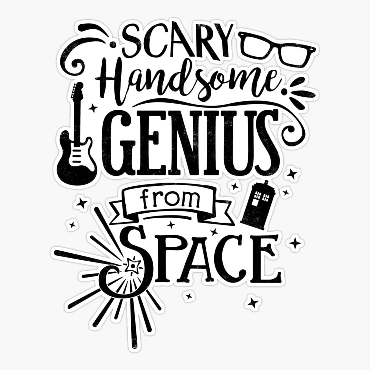 Maneki Scary Handsome Genius From Space Er, Phone Decal Water Bottle ...