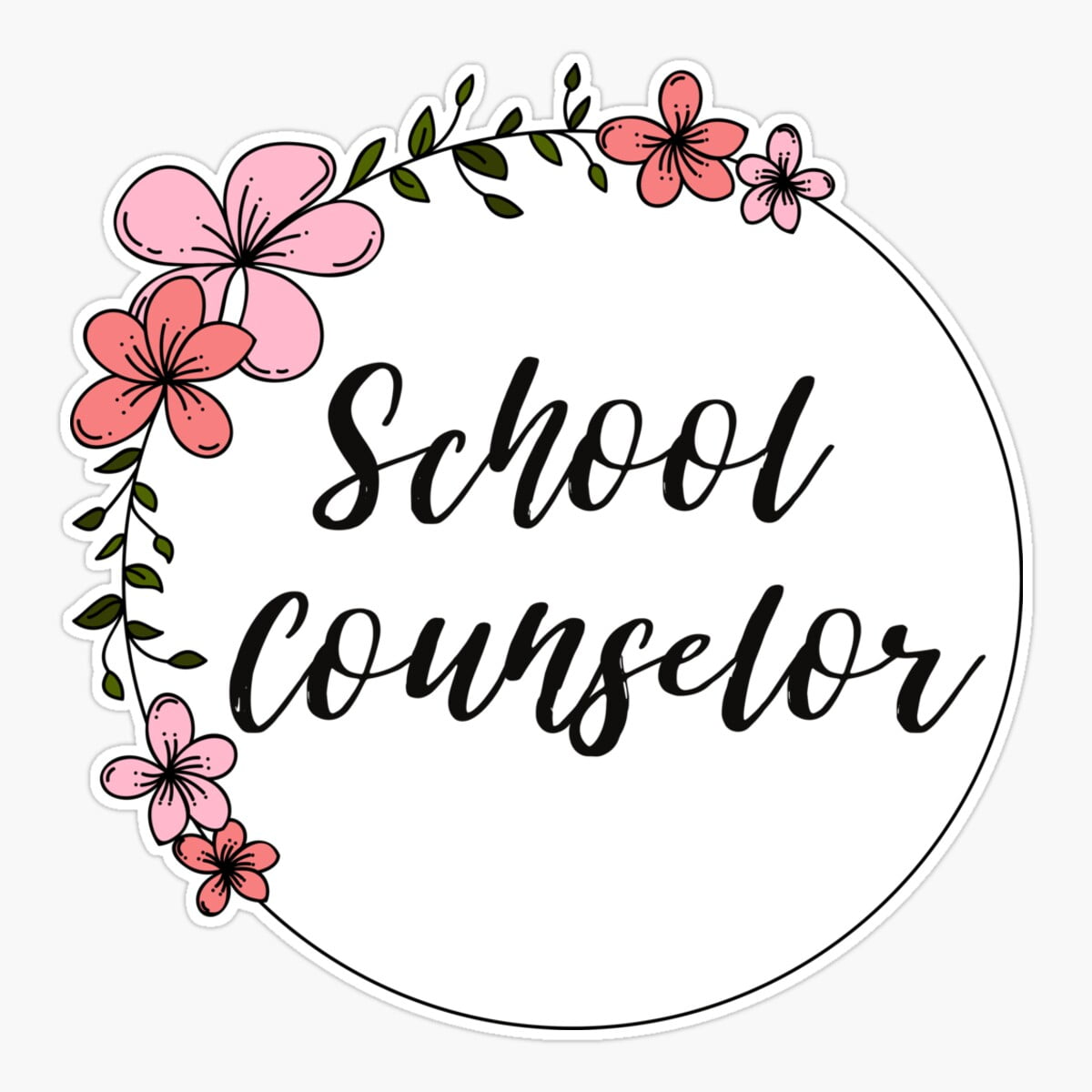 Maneki School Counselor 2021 Gift Guidance Counselor Cute Floral Circle ...