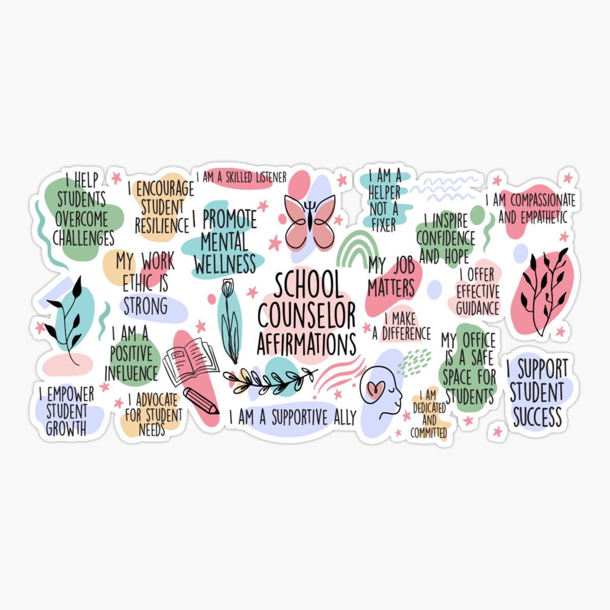 Maneki School Counselor Affirmations Pack, Guidance Counselor ...