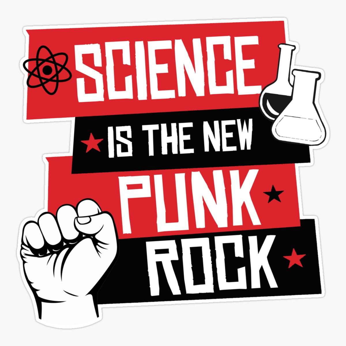 Maneki Science Is The New Punk Rock Sticker, Phone Decal Water Bottle ...