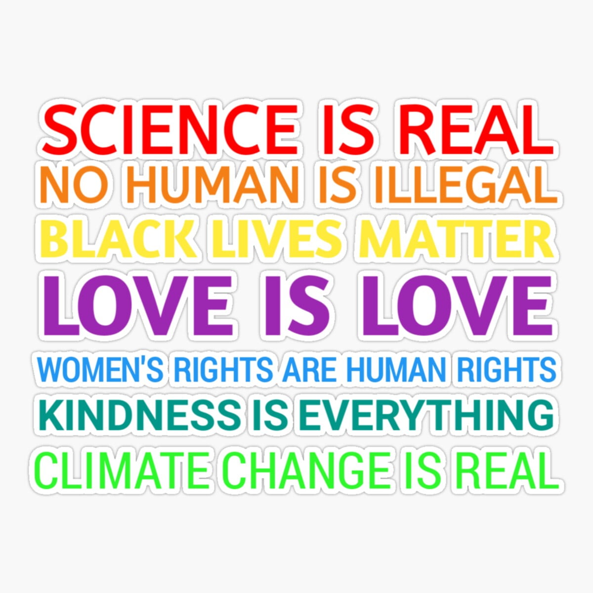 Maneki Science Is Real! ! No Human Is Illegal! Love Is Love! Women'S ...