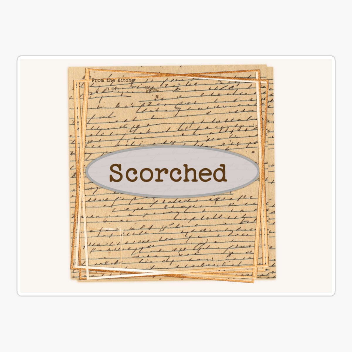 Maneki Scorched Vintage Recipe Card Personality Trait Unny Sticker ...