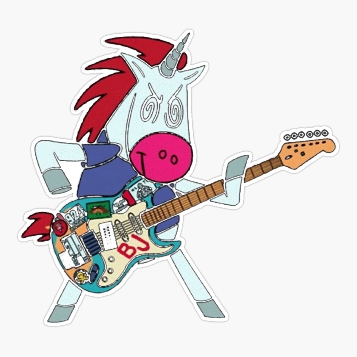 Maneki Scream Guitarist Poni Sticker, Phone Decal Water Bottle Stickers ...