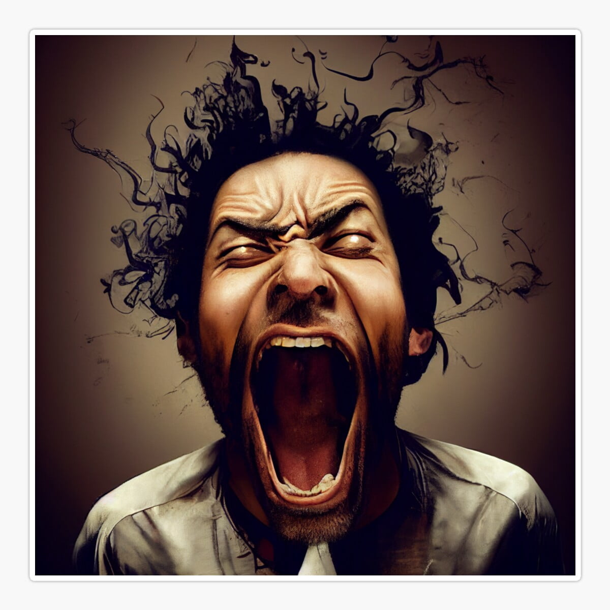 Maneki Scream Sticker, Phone Decal Water Bottle Stickers Car Decals ...