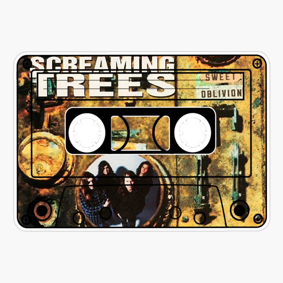 Maneki Screaming Trees Cassette Sticker, Phone Decal Water Bottle ...
