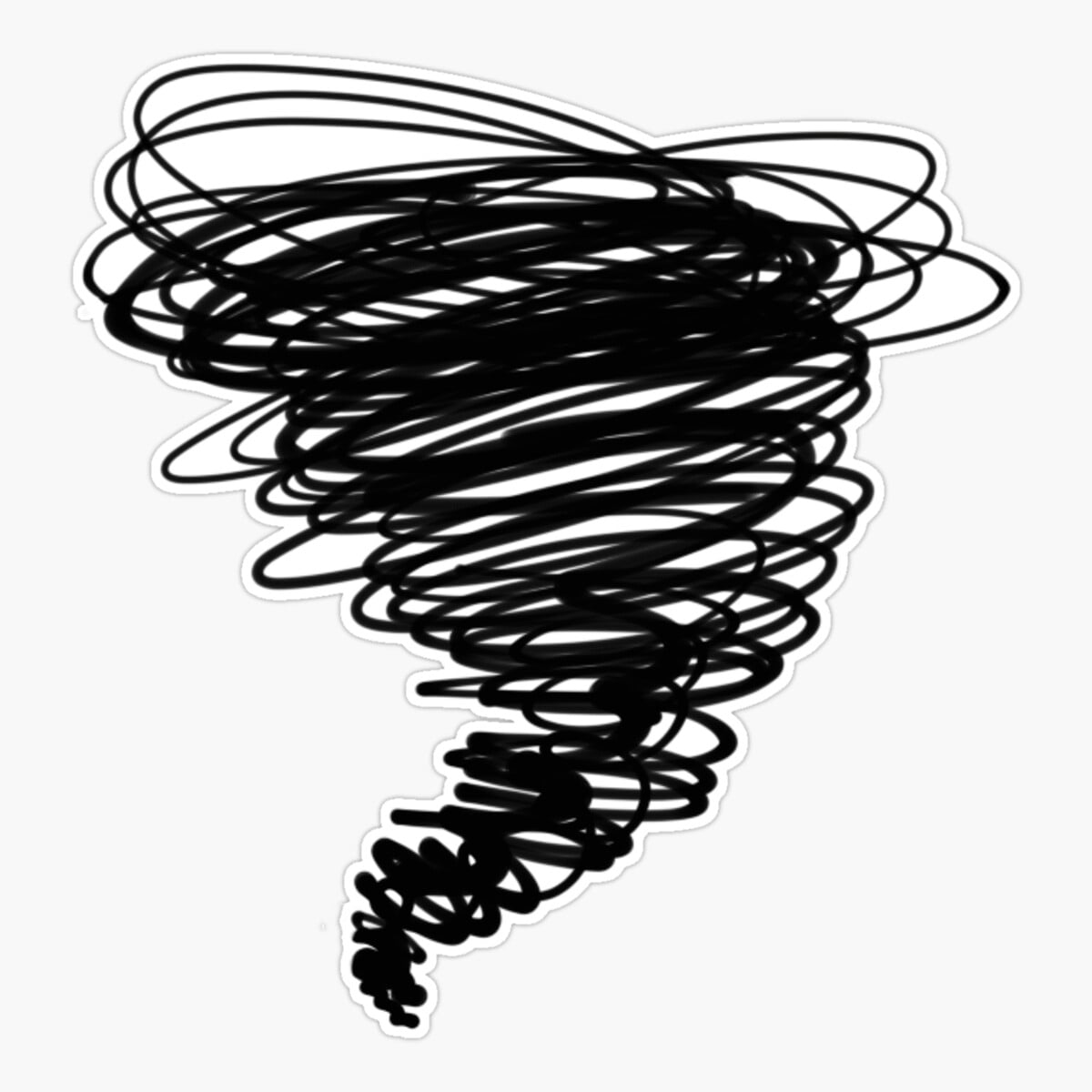 Maneki Scribble Tornado Sticker, Phone Decal Water Bottle Stickers Car ...
