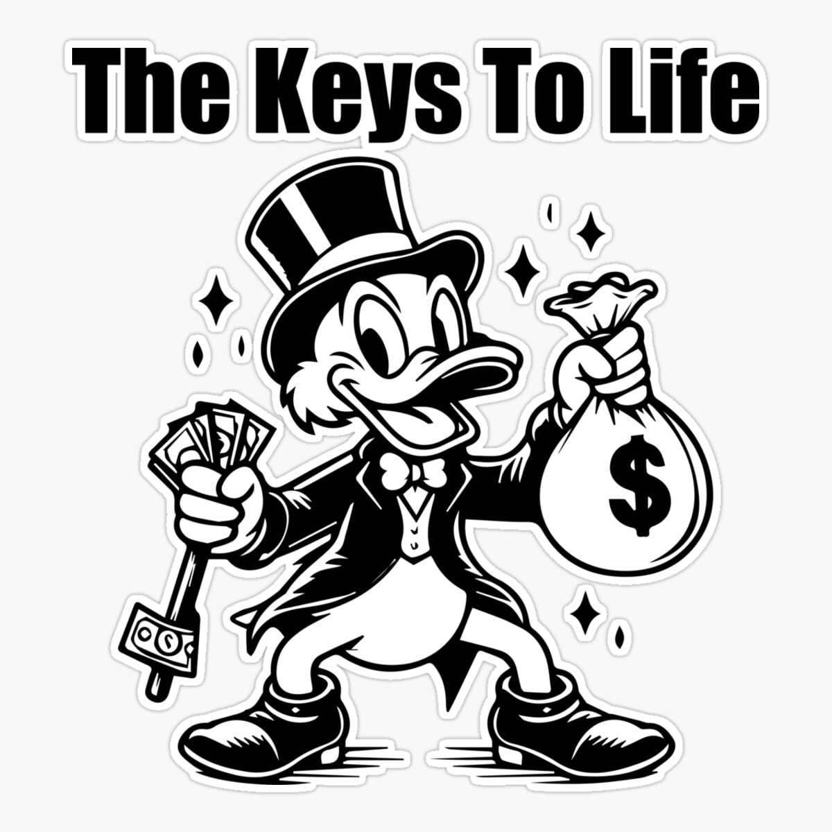 Maneki Scrooge Mcduck: The Keys To Life Sticker, Phone Decal Water ...