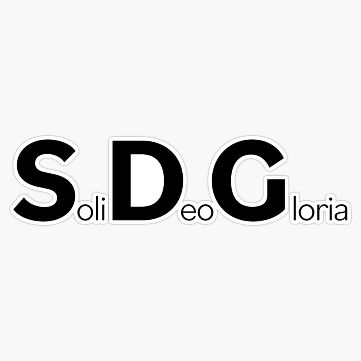 Maneki Sdg = Soli Deo Gloria Christianity Er, Phone Decal Water Bottle ...