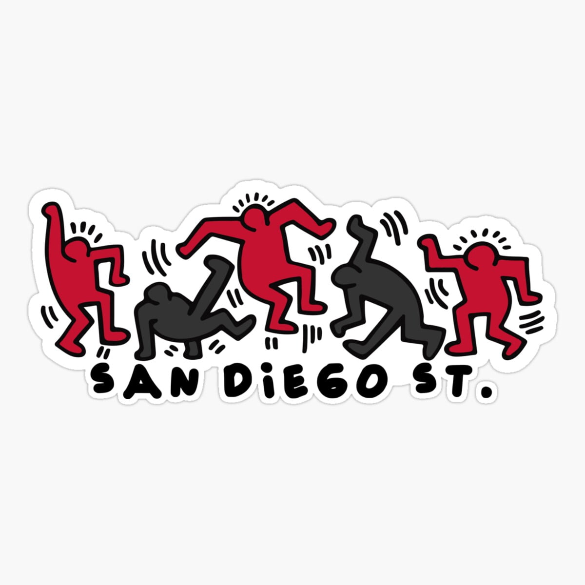 Maneki Sdsu Groovy People Sticker, Phone Decal Water Bottle Stickers ...