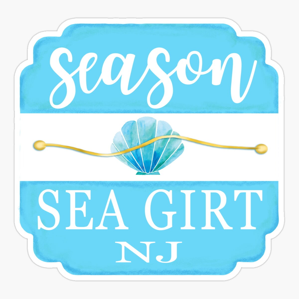 Maneki Sea Girt New Jersey Beach Badge Sticker, Phone Decal Water ...