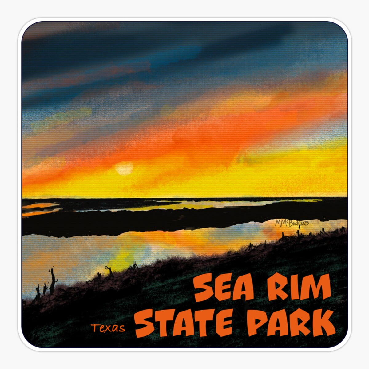 Maneki Sea Rim State Park, Texas Sticker, Phone Decal Water Bottle ...