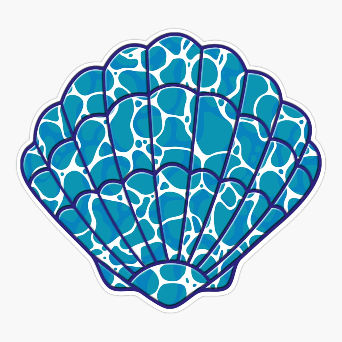 Maneki Sea Shell Ocean Sticker, Phone Decal Water Bottle Stickers Car ...