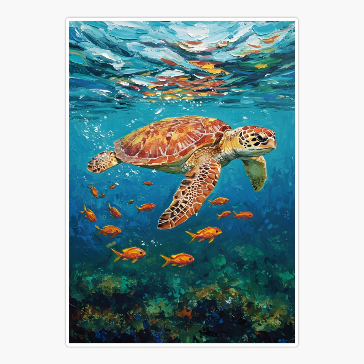 Maneki Sea Turtle: Ancient Mariner Othe Reesticker, Phone Decal Water ...
