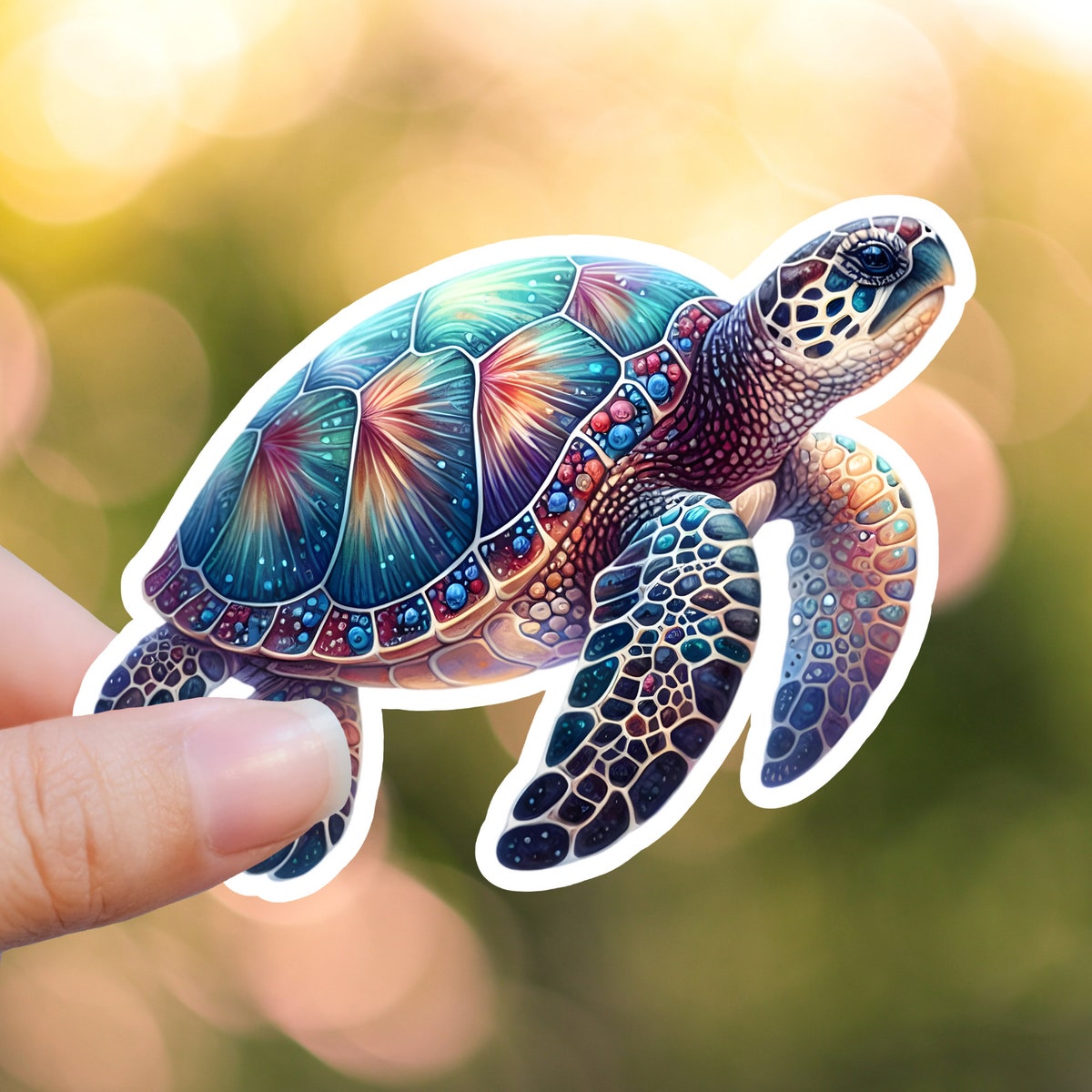 Maneki Sea Turtle Sticker Sea Life Ocean Sticker Beach Sticker Beach ...