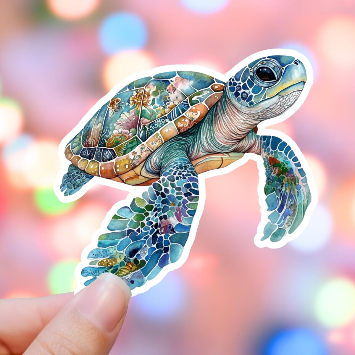 Maneki Sea Turtle Sticker Sea Life Ocean Sticker Beach Sticker Beach ...